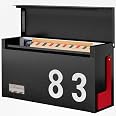 Modern Mailboxes for Outside, Metal Wall Mount Mailbox, with One Flag ...