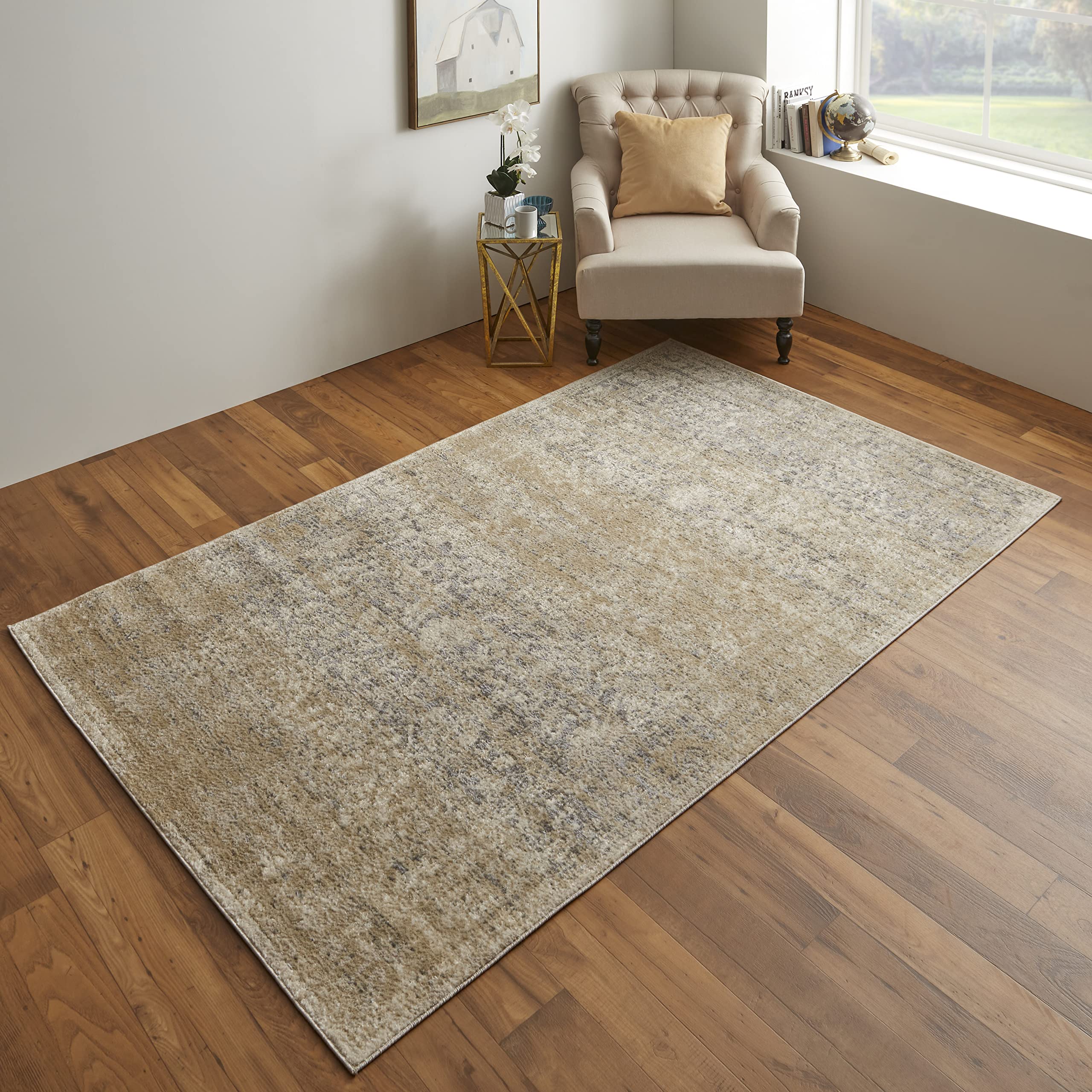 Camellia Natural Distressed, Gray/Beige, 8' x 10' Area Rug for sale ...