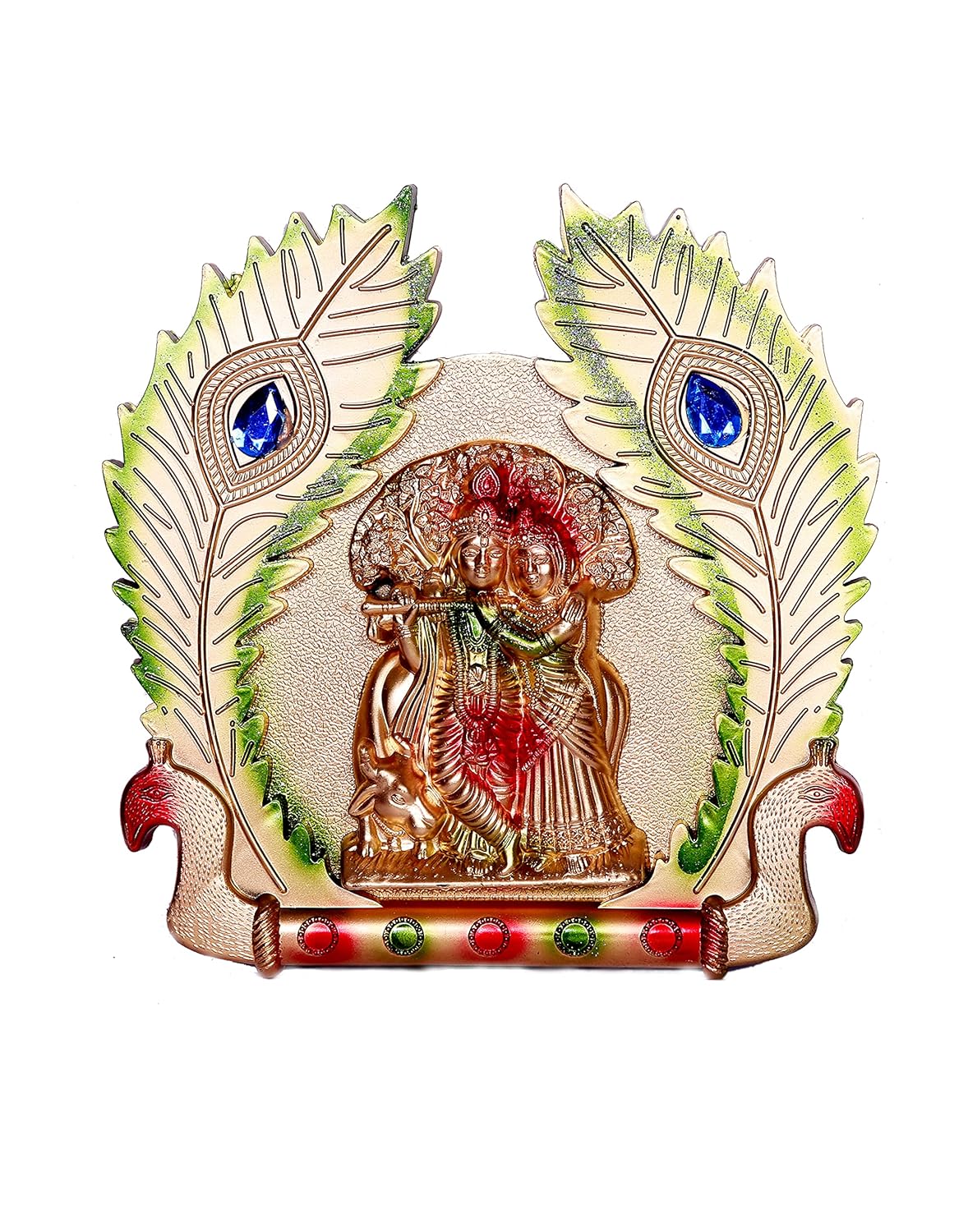 Naman Radha Krishna Mayur Pankh Wall Décor Showpiece / kanhaiya Wall ...