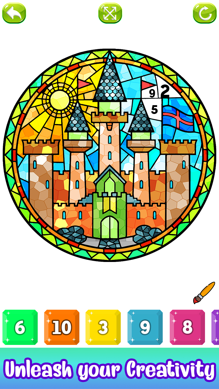 Amazon.com: Stained Glass Color By Number - Window Designs, Flower ...
