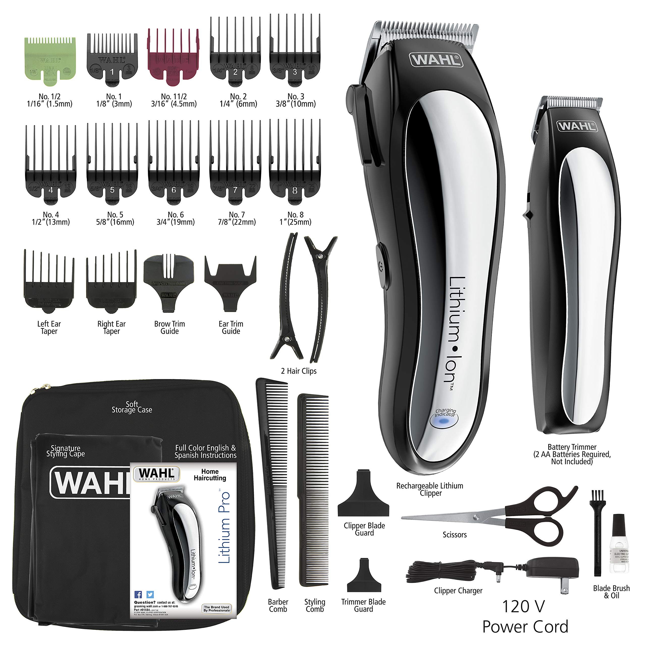 Mua Wahl Clipper Lithium Ion Cordless Haircutting & Trimming Combo Kit ...