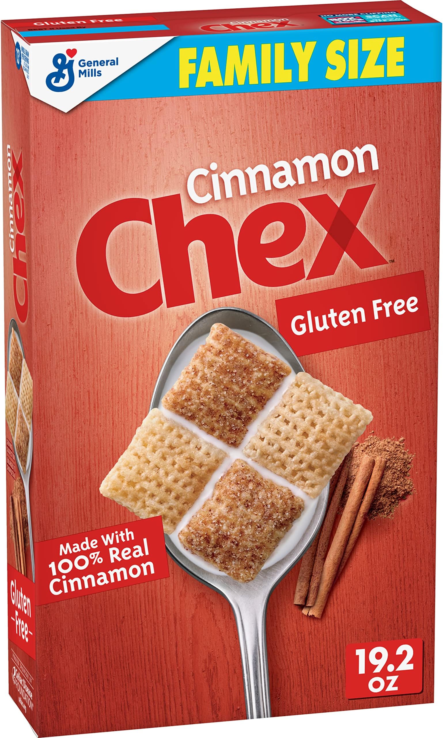 Chex CinnamonBreakfast Cereal, Gluten Free, 19.2 oz (Pack of 5 ...