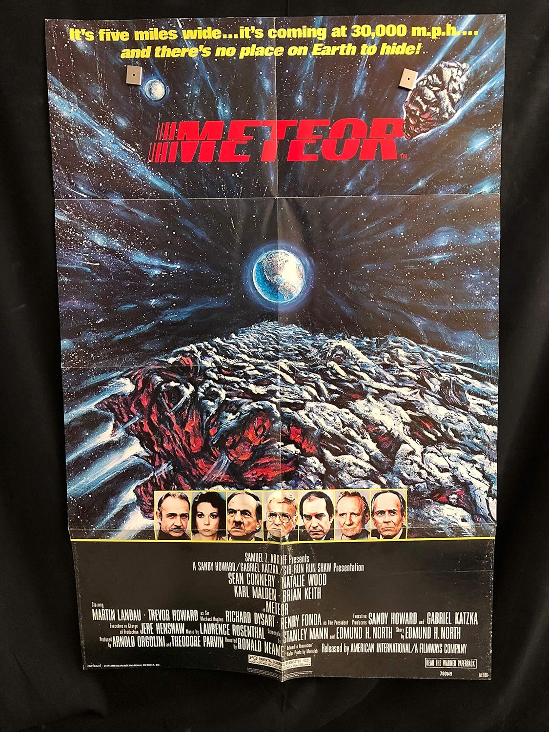 Meteor 1979 Original Vintage One Sheet Movie Poster, Sean Connery ...