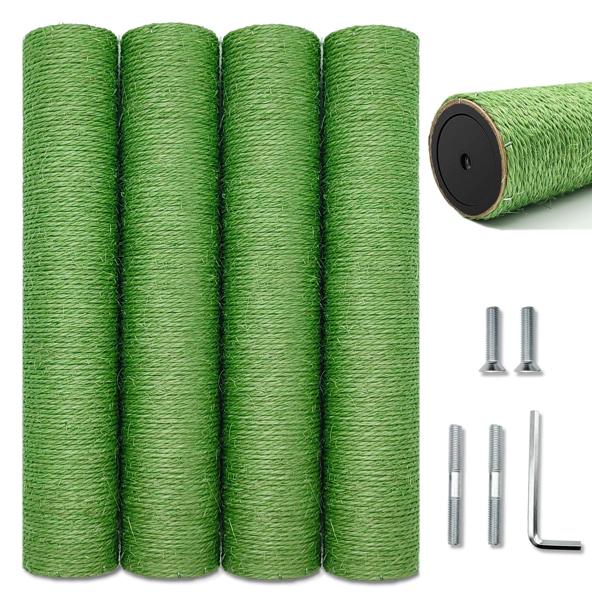 Cat Tree Replacement Post, Green,4 Pack 15.7in Cat Scratching Post ...