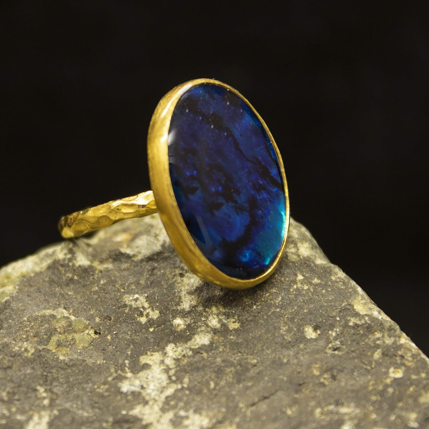 Amazon.com: Blue Cosmic Ring | Spiral Galaxy Ring | 925 Sterling Silver ...