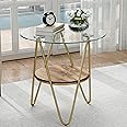 Amazon.com: ASYA Glass Side Table for Living Room, 2-Tier Gold End Table with Tempered Glass ...