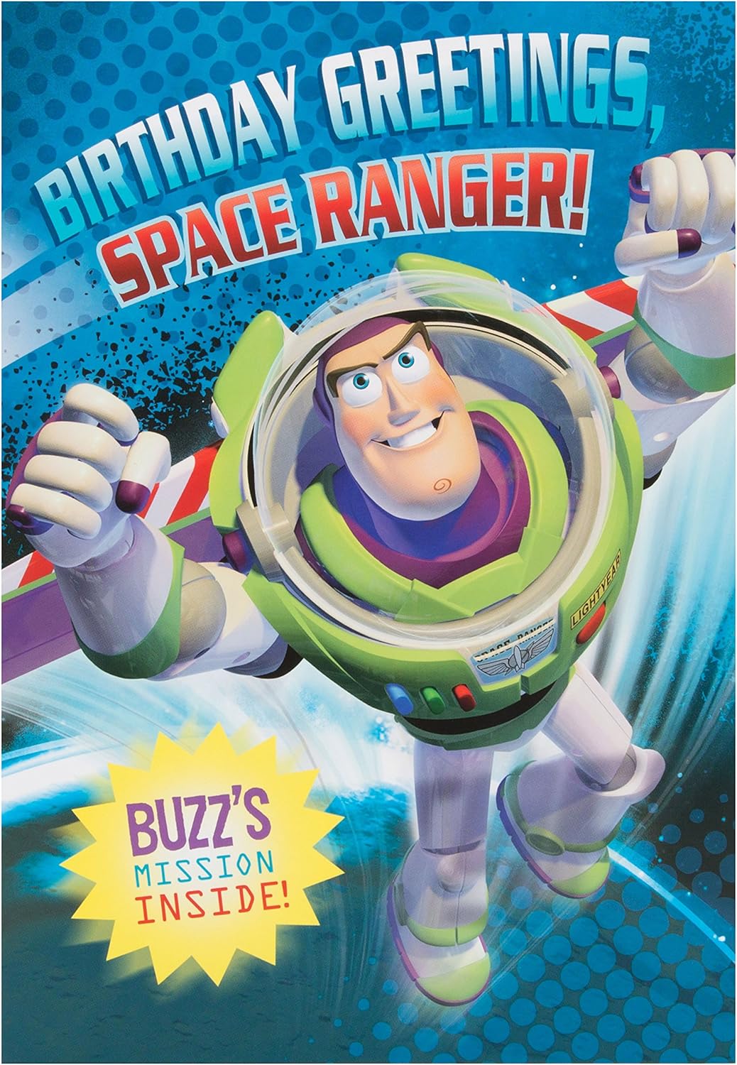 Hallmark Disney toy Story Buzz Lightyear Birthday Card Space Ranger ...