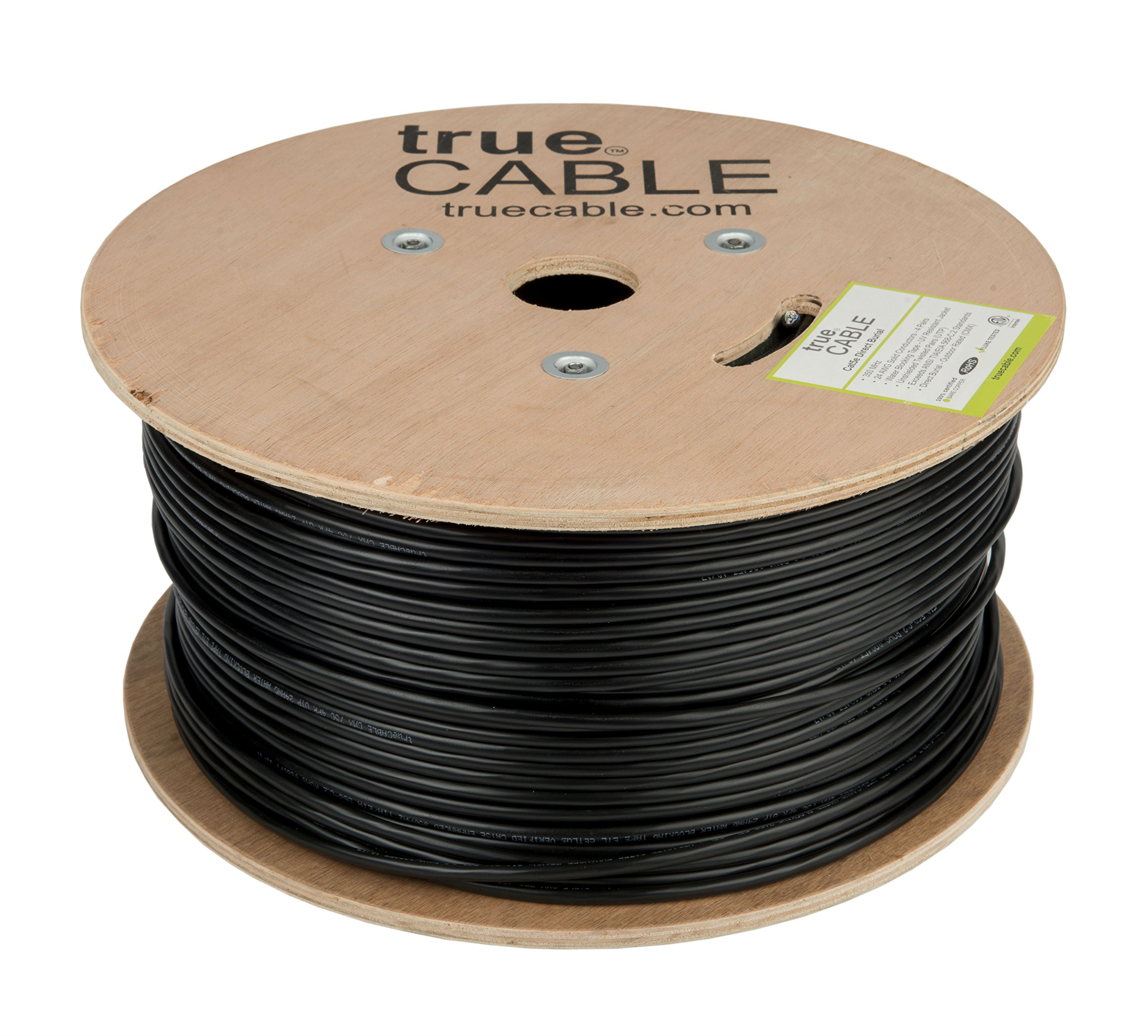Cat5e Outdoor, 1000ft, Waterproof Direct Burial Rated CMX, 24AWG Solid ...