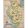 Amazon.com: Illinois Wooden Map Jigsaw Puzzle Toys for Adults USA of ...