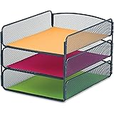 Amazon.com : Safco Products Onyx Mesh 3 Sorter/3 Tray Desktop Organizer ...
