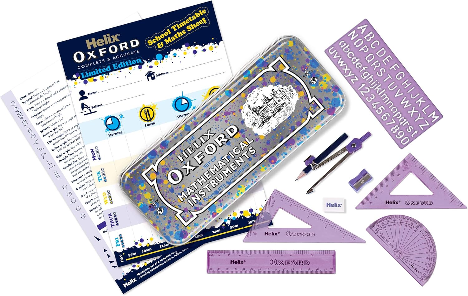 Helix Oxford Splash Maths Set - Purple: Amazon.co.uk: Office Products