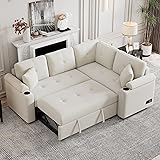 Amazon.com: Eafurn Reversible Sleeper Sectional Sofa with Double Storage Chaise Lounge, U Shape ...
