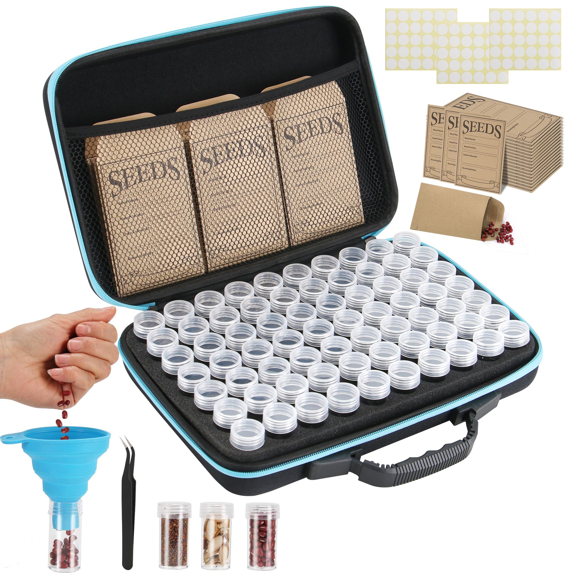 hasumcol 70 Slots Seed Storage Organizer, Garden Seeds Saver kit Seed ...