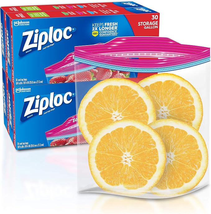 Amazon.com: Ziploc Slider Storage Bags with New Grip 'n Seal Technology ...