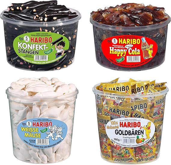 HARIBO Best-of Set, Gummibärchen 4 Sorten (Goldbären, weiße Mäuse ...