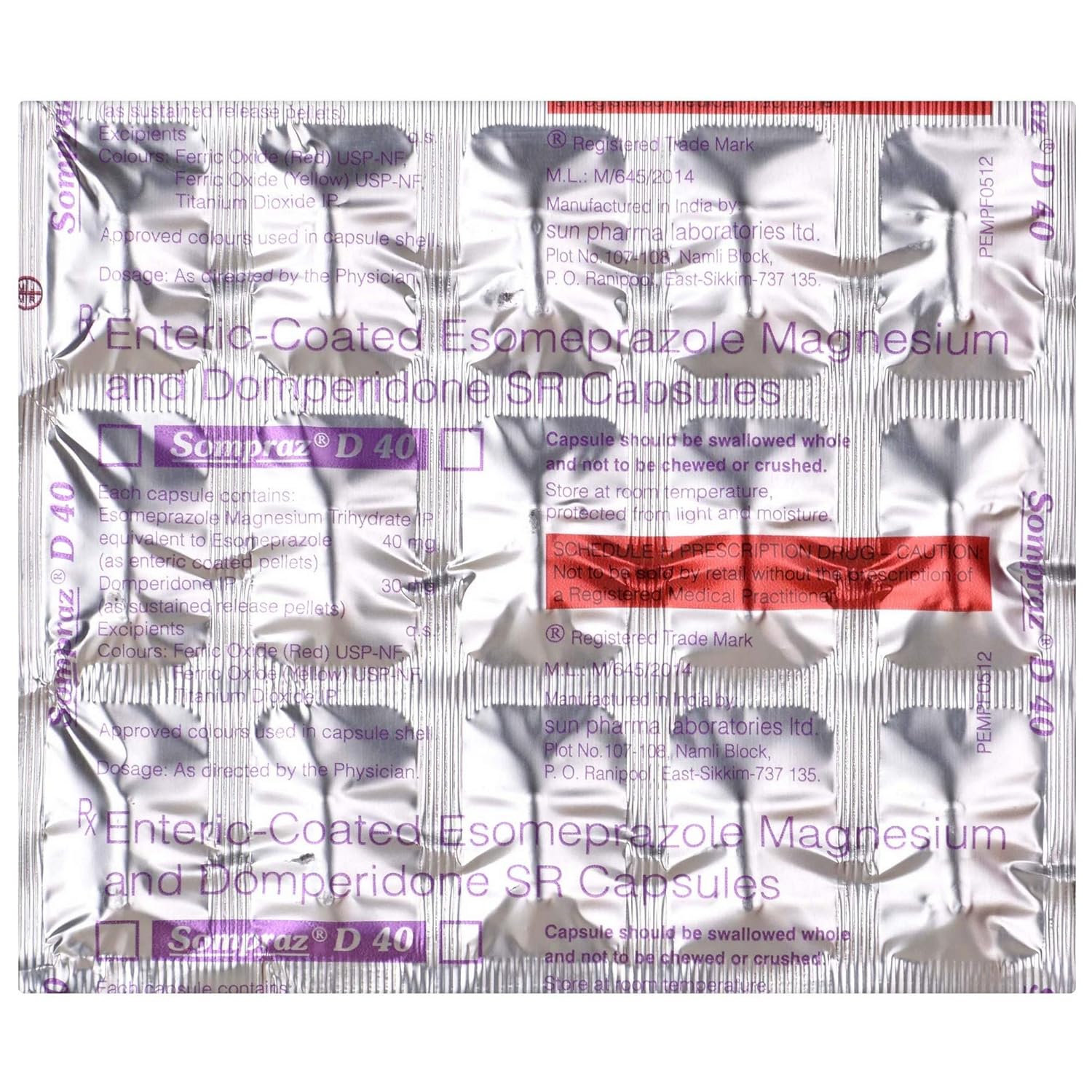 Sompraz D 40 - Strip of 15 Capsules: Amazon.in