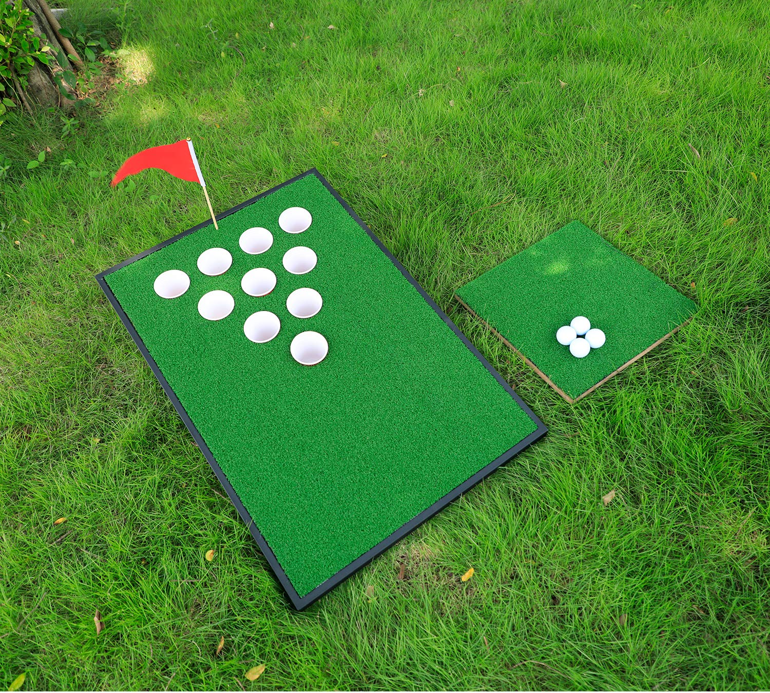 (Frame Red)OOFIT Golf Cornhole Game Set Combined Pong Game, Chipping ...
