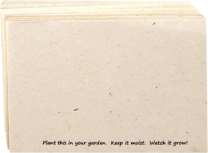 Amazon.com: Handmade Seeded Plantable Recycled Note Paper 100 Sheets 6 ...
