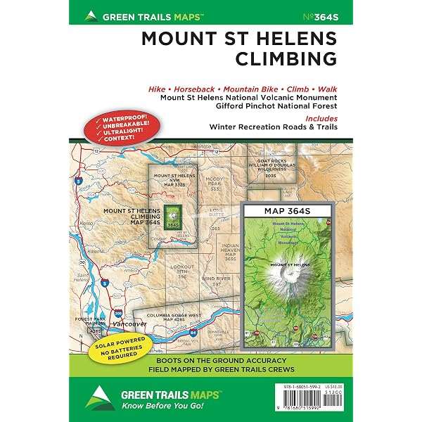 Map Of Mount St Helens National Volcanic Monument And Vicinity Go