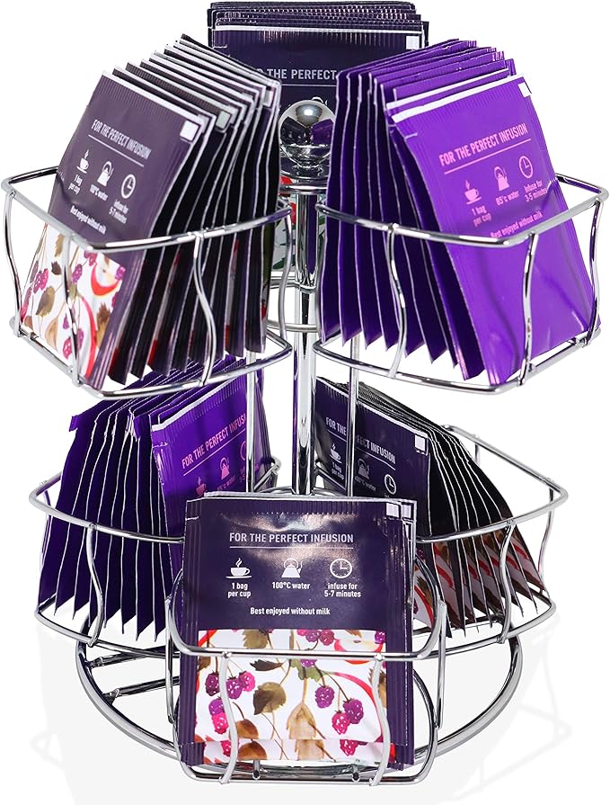Katai Spinning Tea Storage Caddy Organizer - Rotating Tea Bag Carousel ...