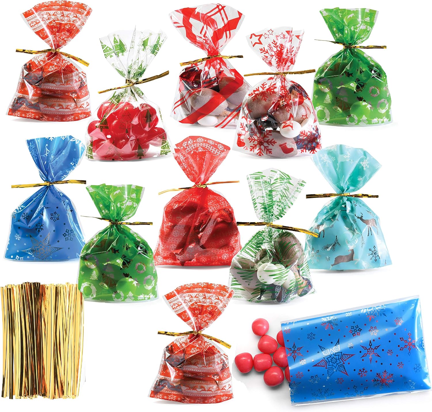 Amazon Christmas Themed Cellophane Bags Bulk Pack Of 200 Mini Amazon Christmas Themed Cellophane Bags Bulk Pack Of 200 Mini