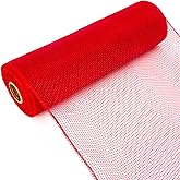 Amazon.com: Ribbli Red Metallic Mesh Ribbon,10 inch x 30 feet(10Yard ...