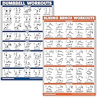 Amazon.com: 2 Pack - Dumbbell Workouts and Sliding Bench Exercise ...
