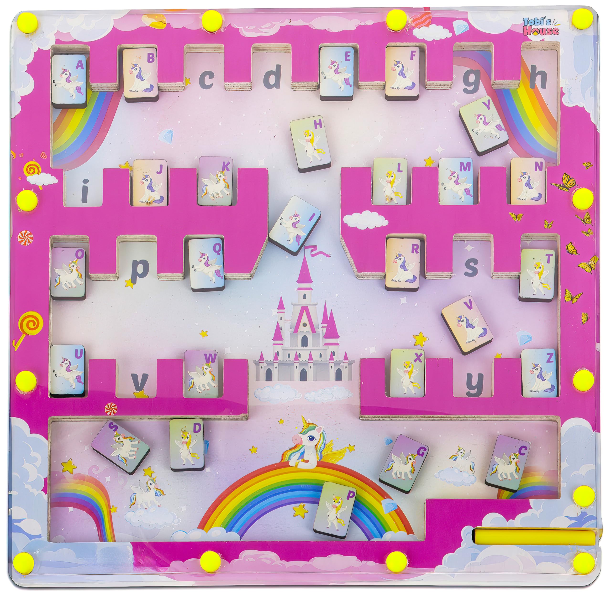 Unicorn Inspired Magnetic Alphabet Maze Letter Puzzle - Magnetic Letter ...