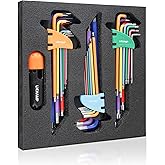 Lichamp 37-Piece Rainbow Allen Wrenches Set, Hex Key Set with Colored Foldable Short and Long ...