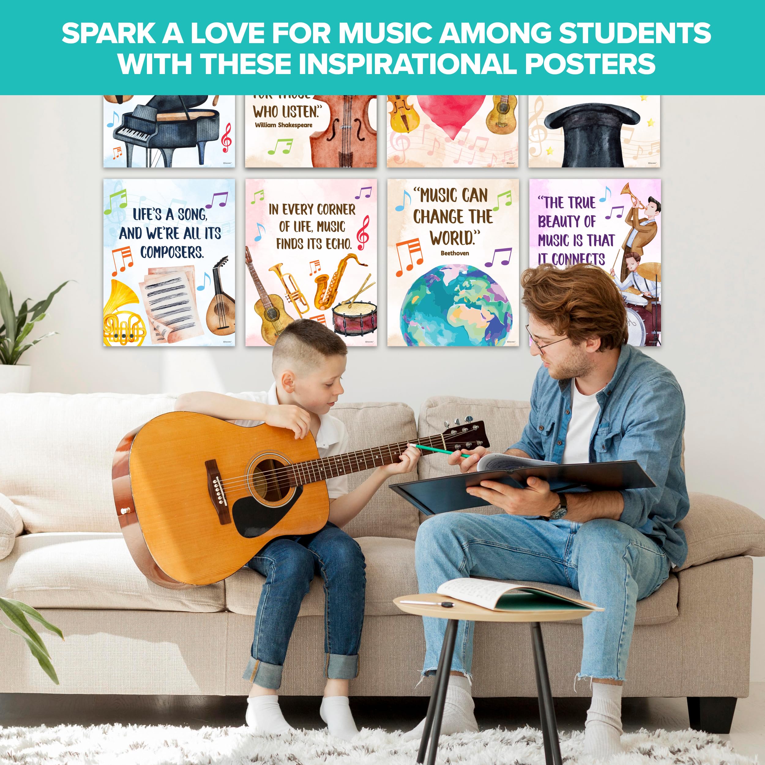 Mua Decorably 15 Music Posters for Classroom, 11x14in Matte-Laminated ...