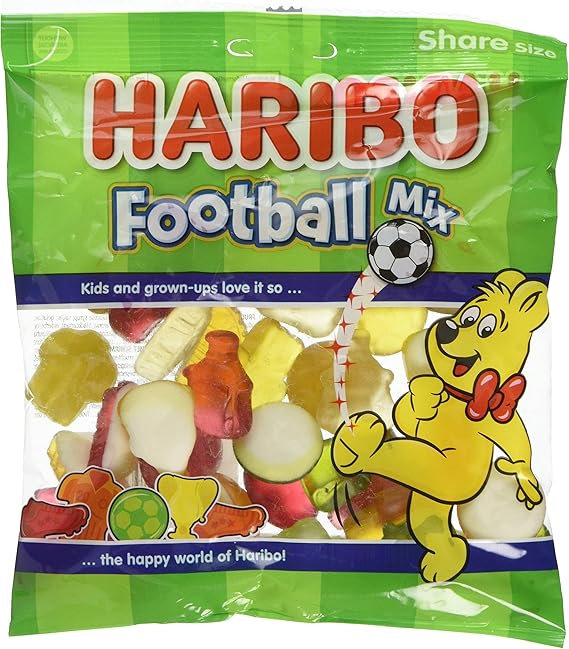 HARIBO Football Mix Sweets, bulk sweets, 140g, pack of 12 (1.6kg ...