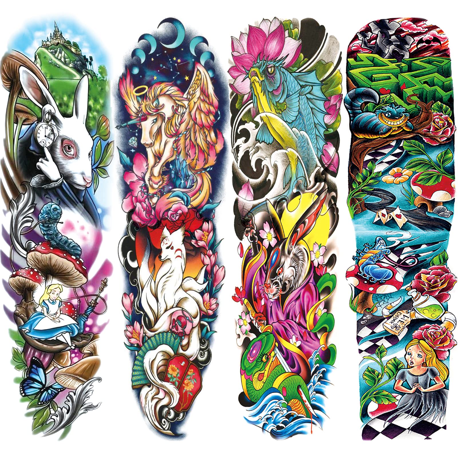 Mua Vibrant Color Temporary Tattoos Sleeve For Kid Girl, Full Arm ...