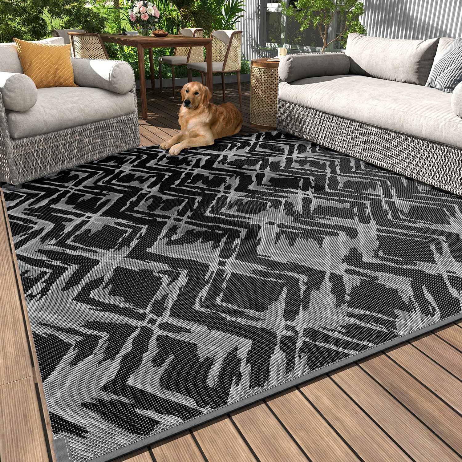 MontVoo Outdoor Rug 8x10 Waterproof-Patio Rug Mat Outdoor Carpet ...