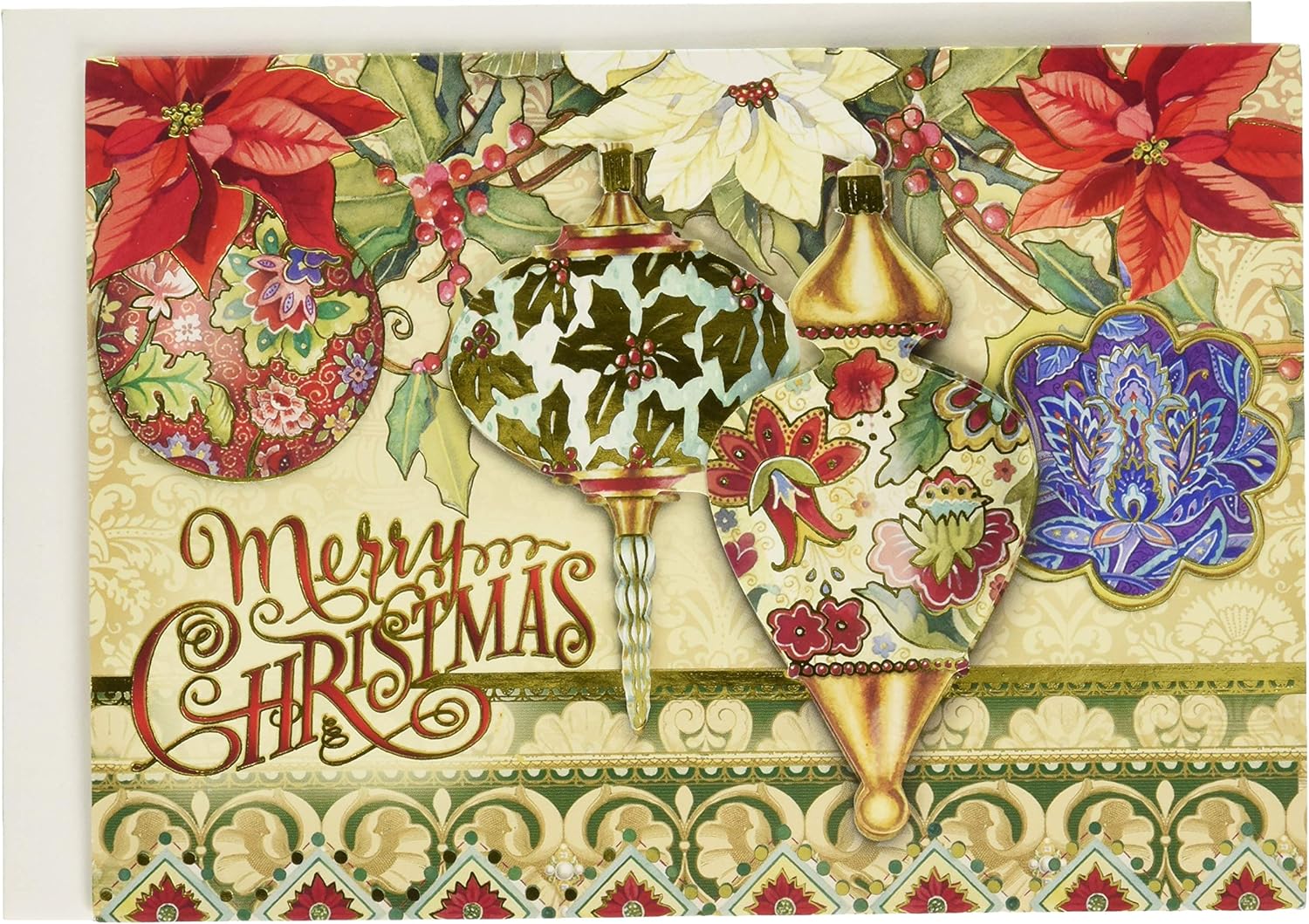 Amazon.com : Punch Studio Folk Christmas Ornaments Dimensional Holiday ...