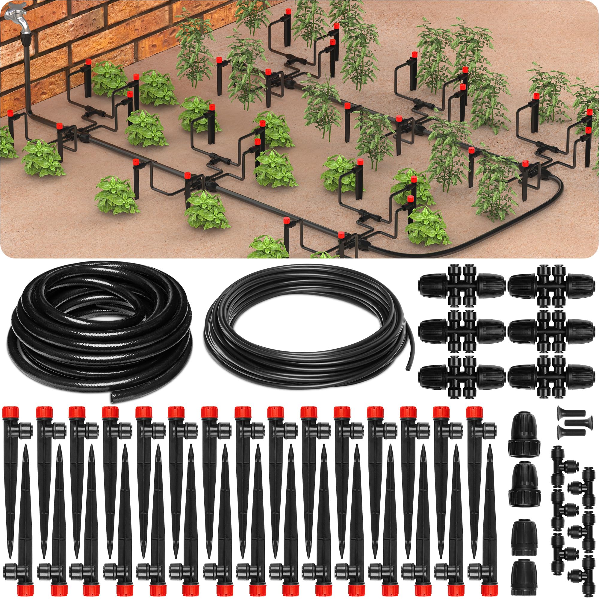 CARPATHEN Drip Irrigation System - Adjustable Quick Connect Irrigation ...