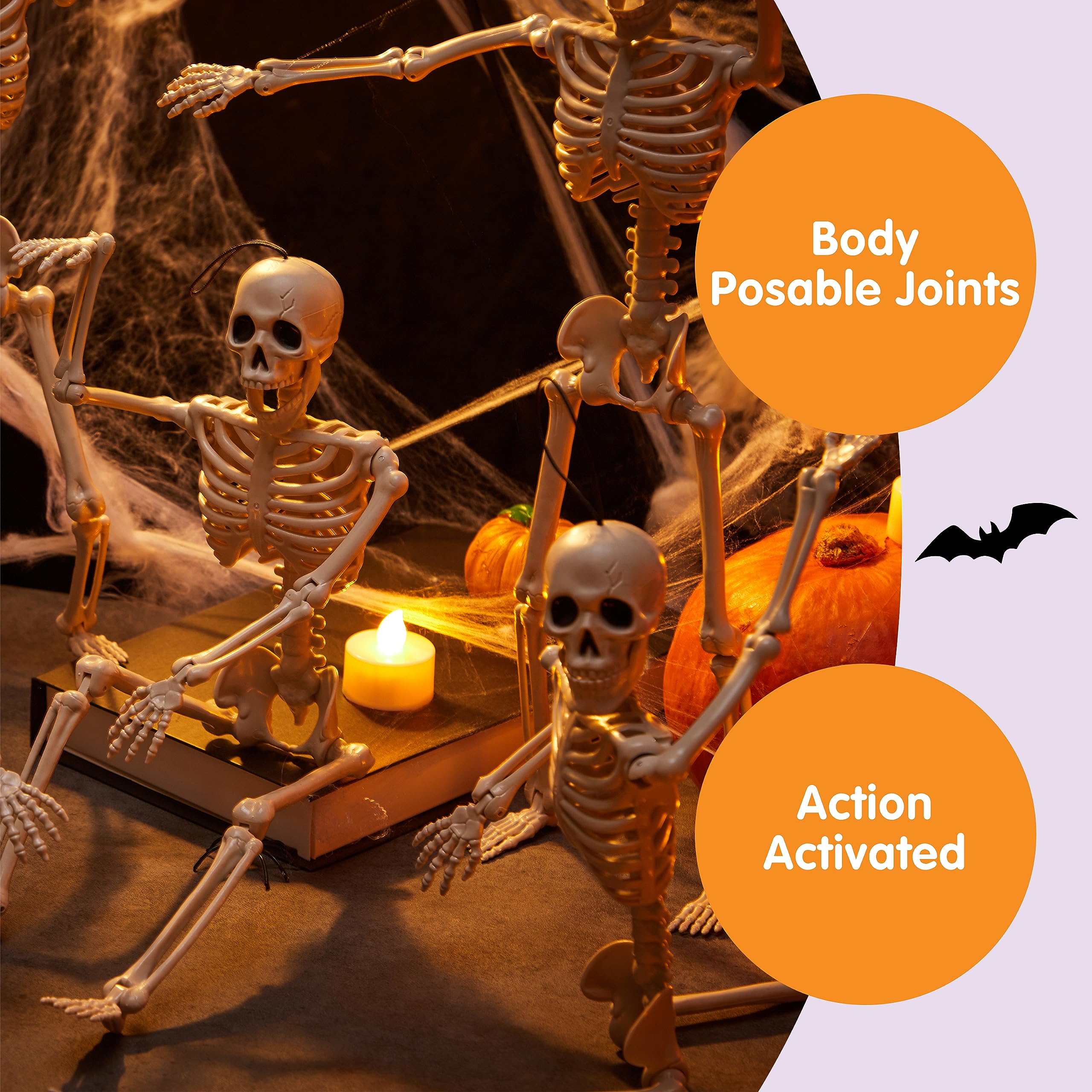 Mua JOYIN 5 PCS Posable Halloween Skeletons 16 Inches Full Body Posable ...