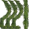 Amazon.com: 3 Pcs Artificial Norfolk Pine Garlands Christmas, 6 FT Dense Real Touch Winter Pine ...