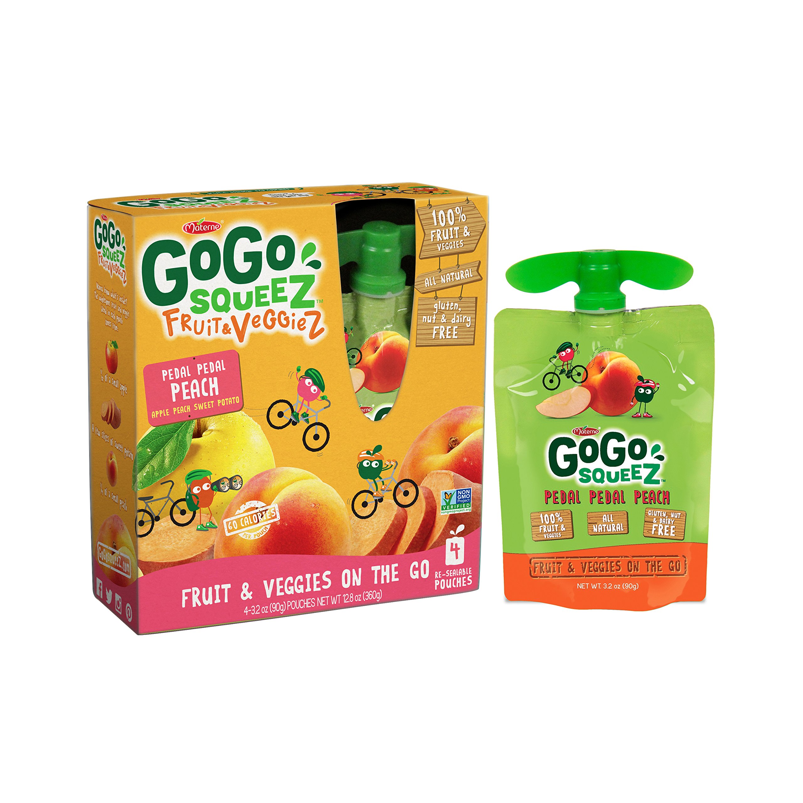 GoGo squeeZ YogurtZ, Strawberry/Banana, 3.2 Ounce Portable BPA-Free ...