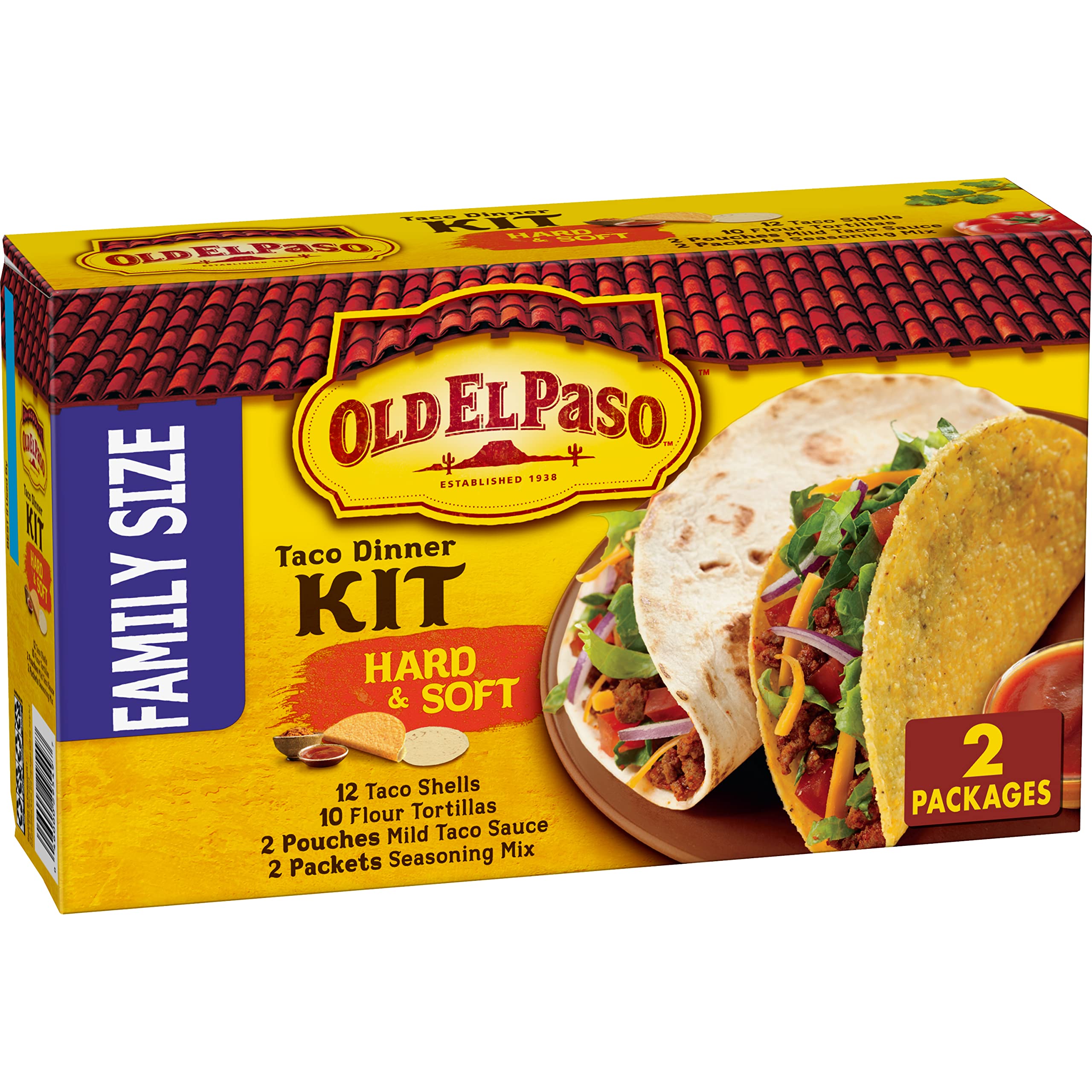 Mua Old El Paso Hard & Soft Taco Dinner Kit, Family Size, 2 Kits, 21.2 ...