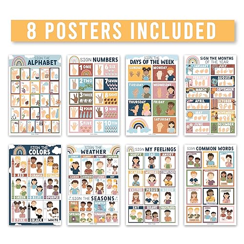 Hadley Designs Sign Language Poster, American Sign Language Chart, ASL ...