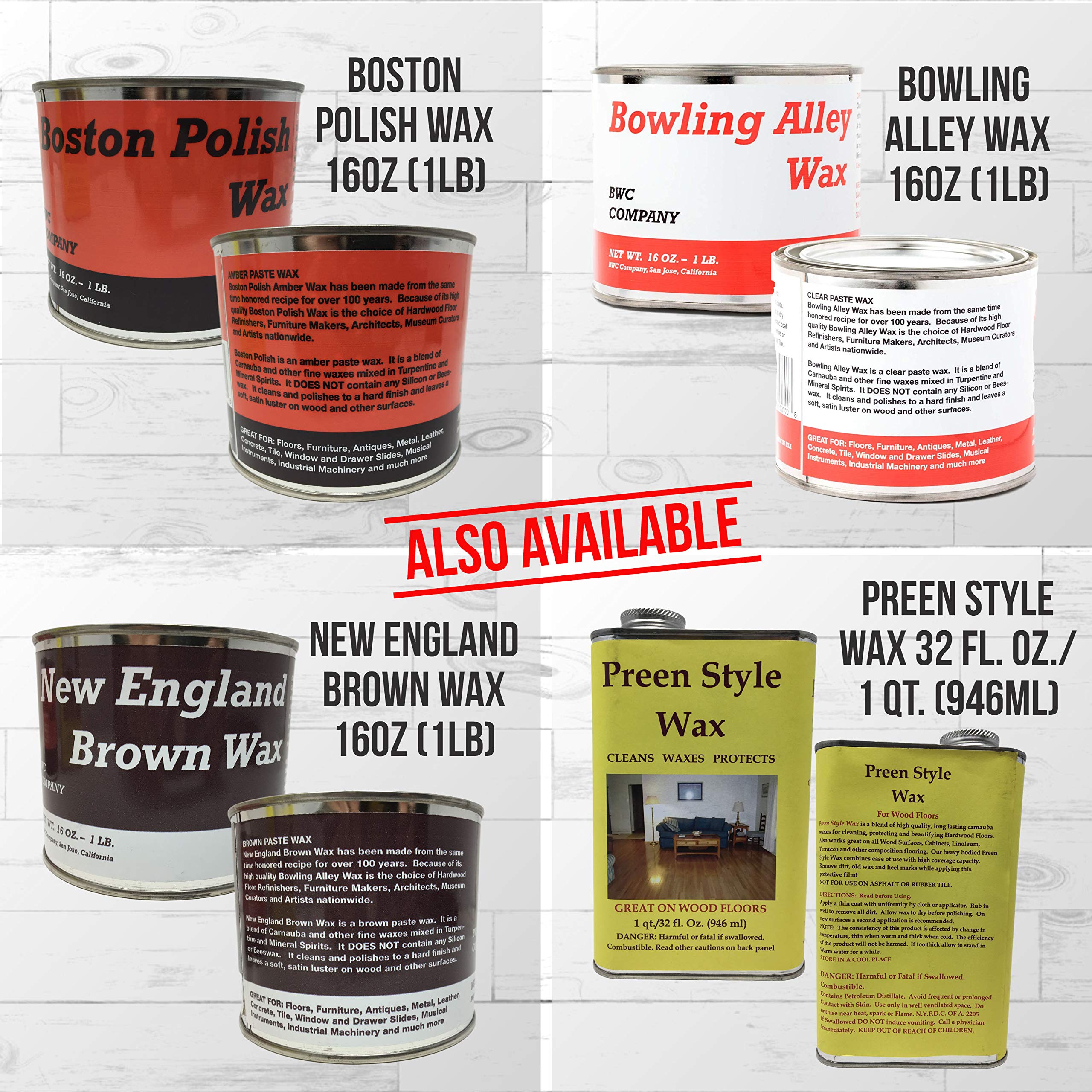 BWC Company, Bowling Alley Wax, Clear Paste, 16 Oz. Can - Surface ...