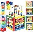 Amazon.com: Wooden Activity Play Cube 6 in-1 for Baby with Removable ...
