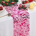 Amazon.com: Snowkingdom 2 Pieces Hot Pink Table Runner, 11x108 Inch Sequin Glitter Sparkly Foil ...