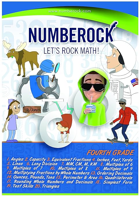 Amazon.com: NUMBEROCK 4th Grade Math DVD: 20 Educational Music Videos ...
