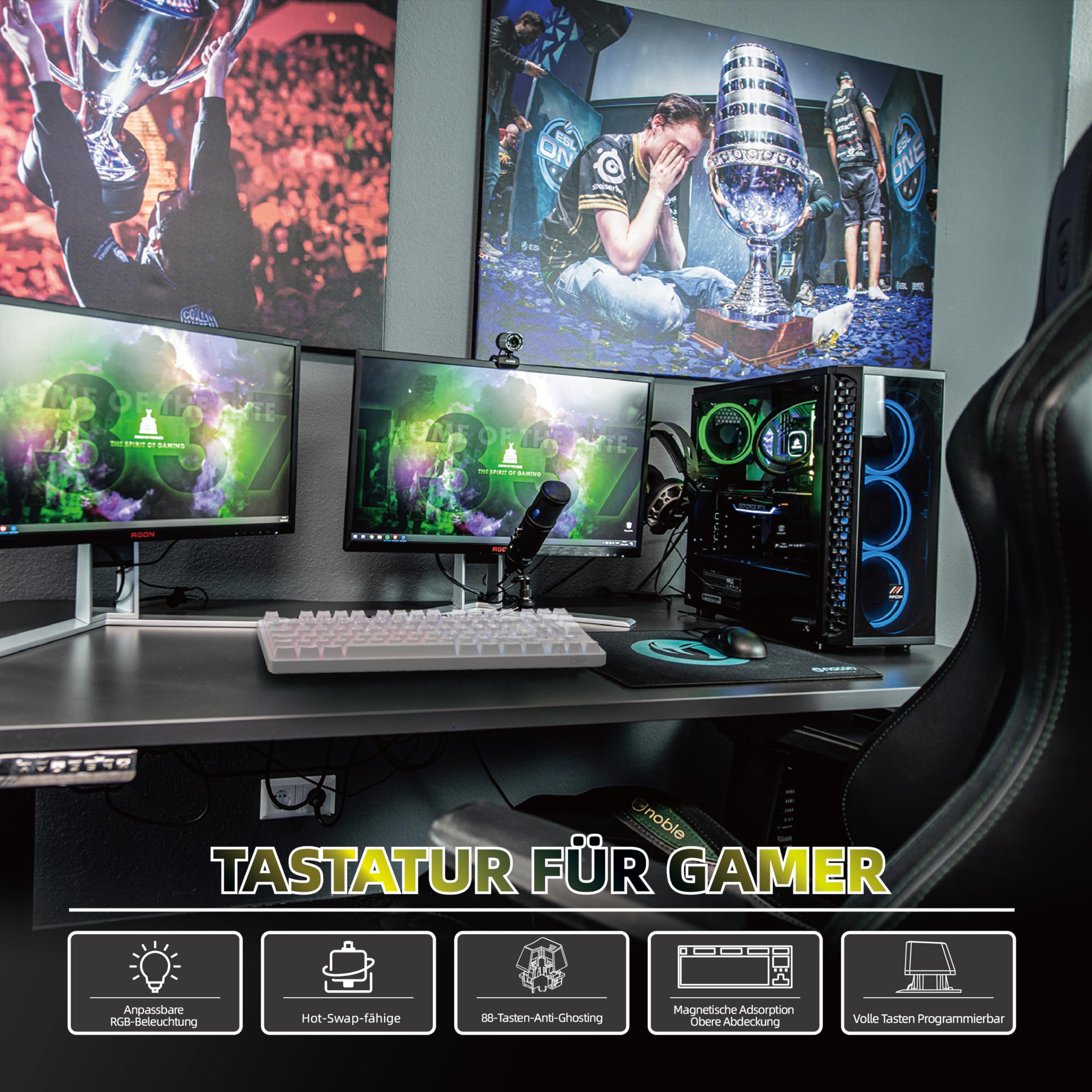 Mua CIY X77 Mechanical Gaming Keyboard, 88 Keys, QWERTZ Layout ...