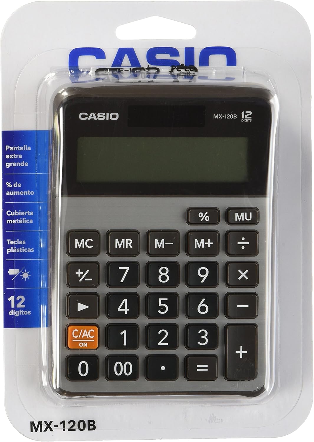 Casio MX-120B-S-MC Calculadora Escritorio, 12 Dígitos, Teclas Plásticas: Amazon.com.mx: Electrónicos