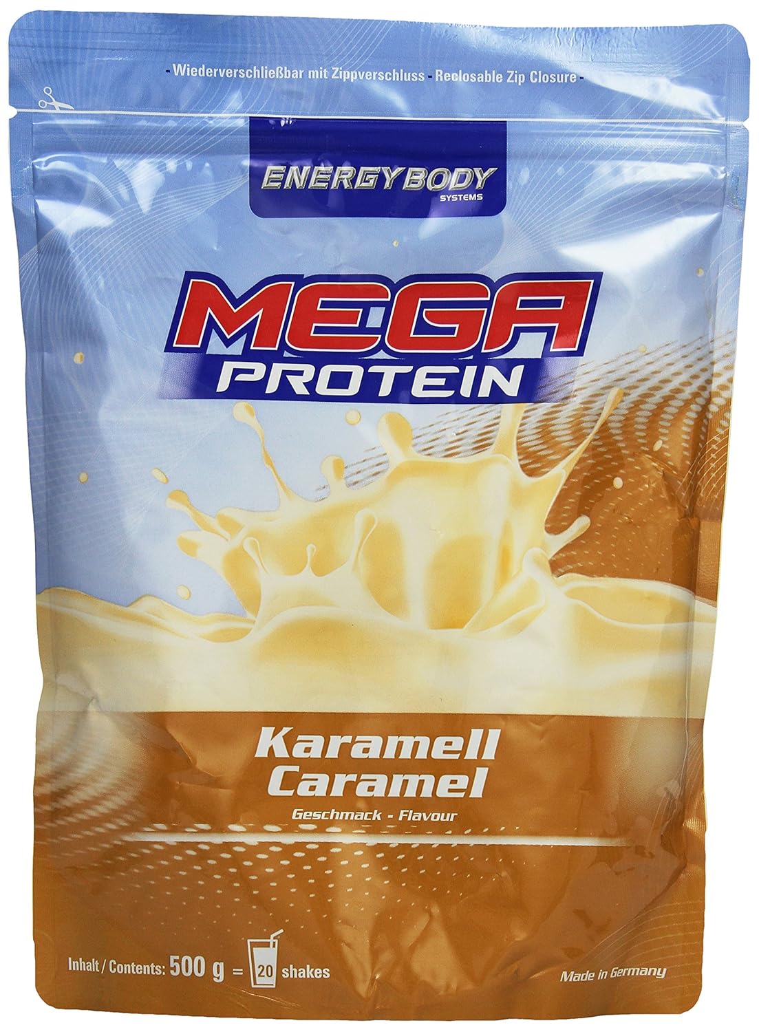Energybody Mega Protein, Karamell, 1er Pack (1 x 500 g Beutel): Amazon ...