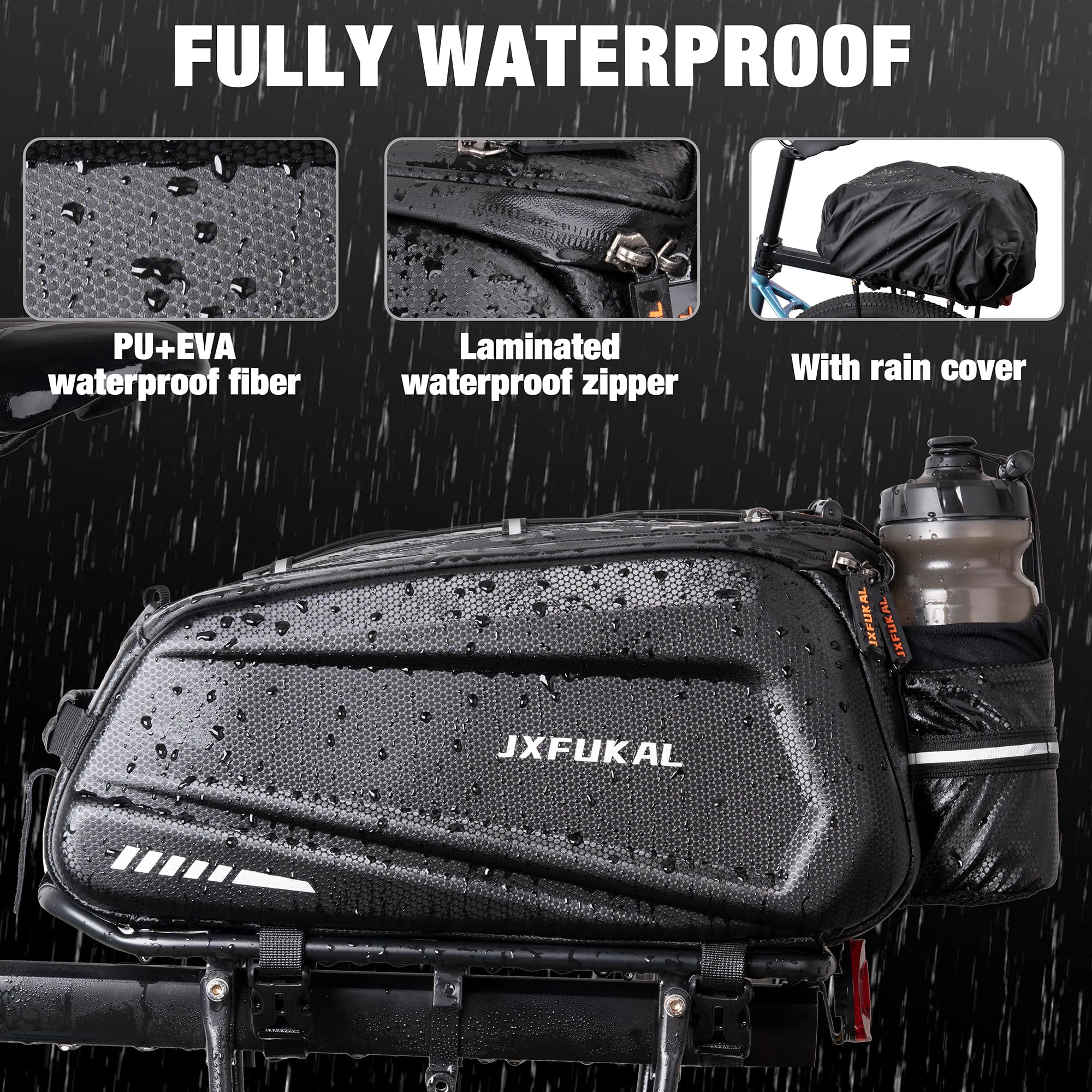 Mua JXFUKAL Bike Bags for Bicycle Rear rack - 9.5L/17L/40L Hard Shell ...