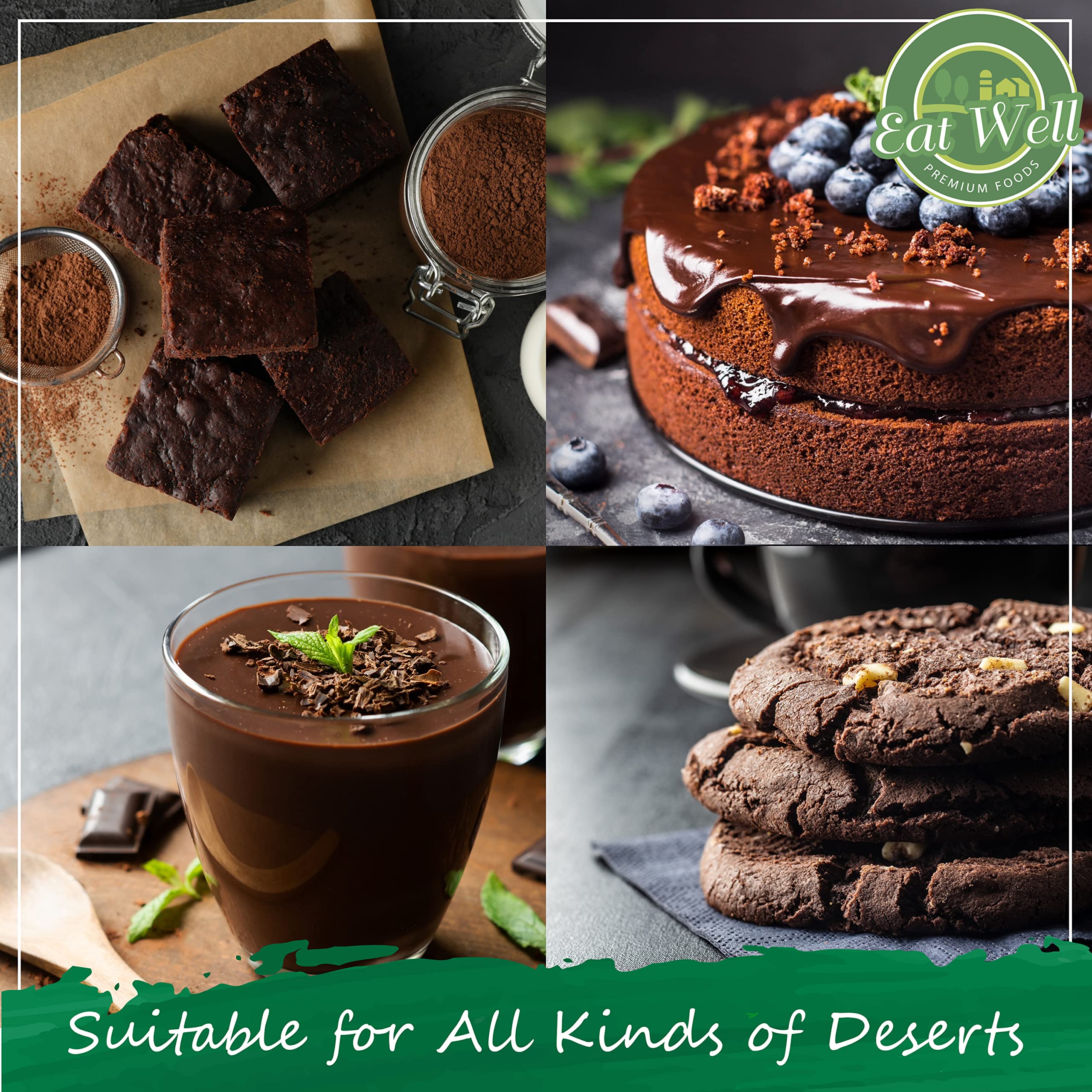 Mua Eat Well Premium Unsweetened Cacao Powder - 32 oz | Dutch Processed ...