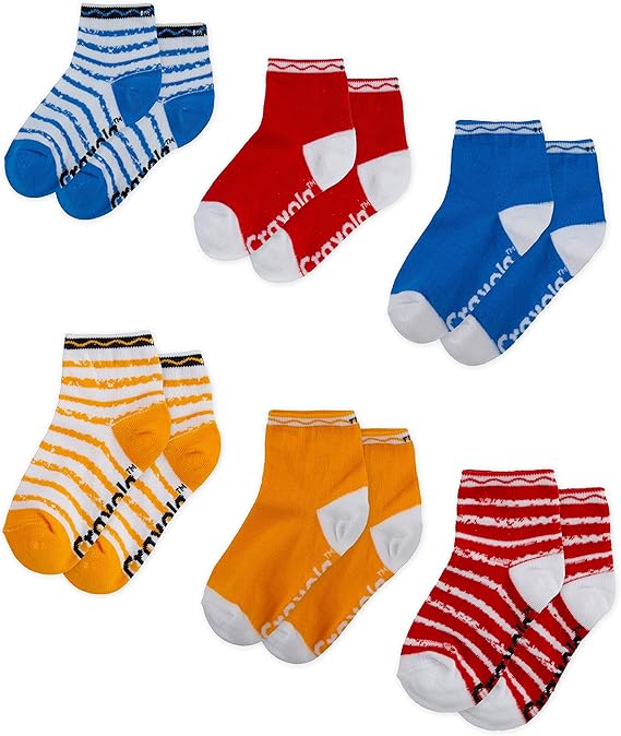 Amazon.com: Crayola Kids' Mid Cut Ankle Socks (6-Pack): Clothing
